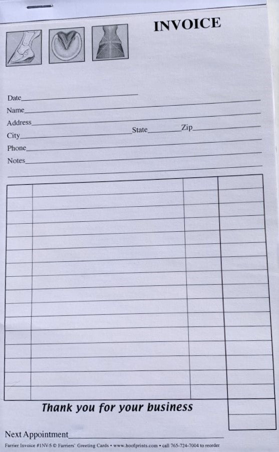 2 Part Invoice Pad – Empire Farrier Supply